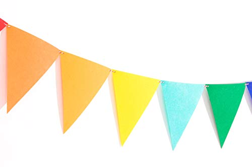 LOVENJOY Pre-Assembled Rainbow Banner Buntings, Felt Fabric Pennant ...