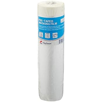 Easy Mask Pre-Taped Drop Cloth Plastic 0.5 Mil 96 " X 75 ' - Paint Drop ...