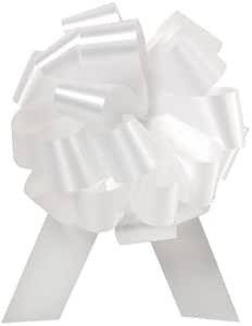 Wedding White Pull String Bows - 8 Inch Wide 20 Loops Large (2 and 1/2 ...