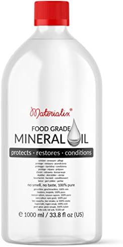 Materialix Food Grade Mineral Oil - Tasteless and odourless, no additives - Suitable for Wood ...