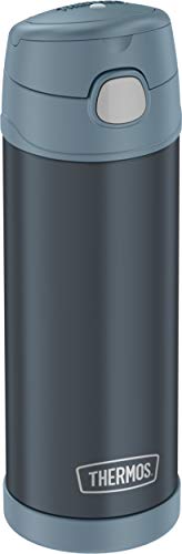 THERMOS FUNTAINER 16 Ounce Stainless Steel Vacuum Insulated Bottle with Wide Spout Lid, Slate ...