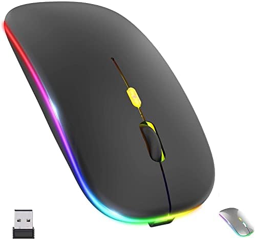 TECHVIDA Wireless Mouse Rechargeable RGB Slim Silent Mouse 2.4G ...