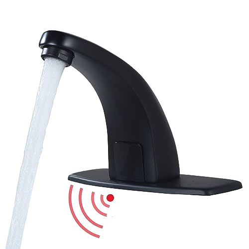 Gangang Matt Black Commercial Touchless Bathroom Sink Faucet Automatic ...