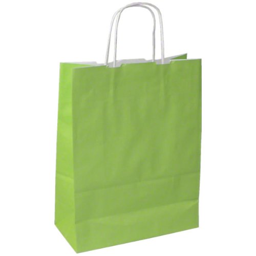 Small Lime Green Paper Carrier Bags with Twisted Paper Handles - 240mm ...