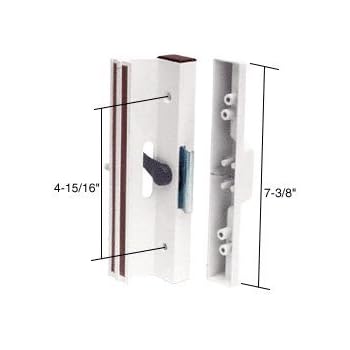 White Clamp-Style Surface Mount Sliding Glass Door Handle 4-15/16 ...