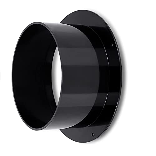 Dryer Vent Wall Plate 4" Black Plastic Straight Duct Connector Flange ...