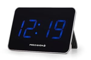 Precision LED Radio Controlled Clock, Black/ Silver: Amazon.co.uk ...