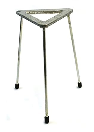 Zinc Plated Cast Iron Triangular Tripod stand for Bunsen burners, 8.25 ...