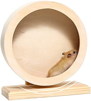 NeoStyle Hamster Exercise Wheel,Silent Wooden Small Pets Exercise Wheel ...
