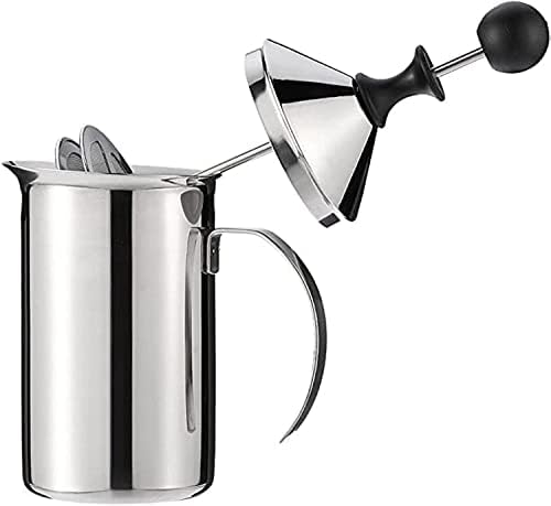 Double Mesh Milk Creamer 600ML Manual Milk Frother Stainless Steel Milk ...