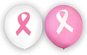 Amazon.com: Breast Cancer Pink Ribbon Balloons (25 Balloons - 2 Colors ...