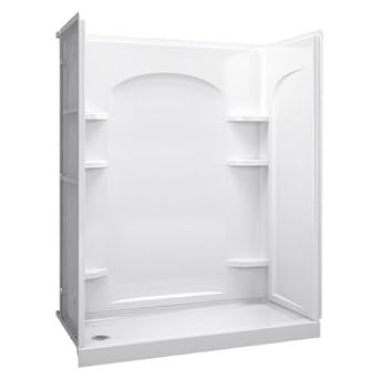 STERLING 72171110-0 60-Inch Shower Base Vikrell Left Drain, White ...