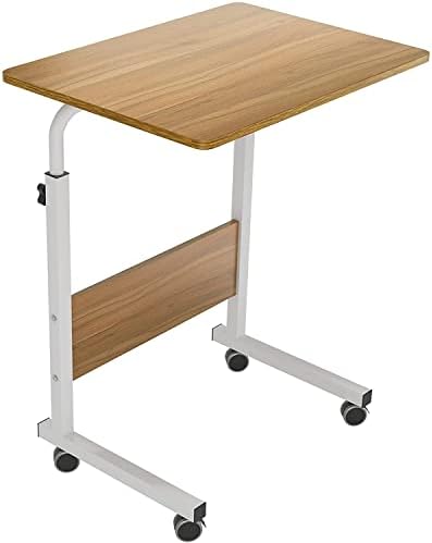 SKY-TOUCH Portable Laptop Table with Rolling Castor Wheels, Brown ...
