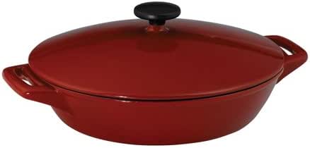 Amazon.com: Tramontina Gourmet 4 Quart Cast Iron Covered Braiser, Red ...