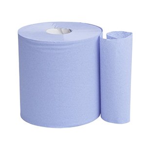 6 x Blue Paper Rolls - 2 Ply Embossed Centre Feed - Hand Towel Tissue ...
