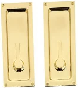 Baldwin 8570 Passage Double Entry Sliding Door Lock, Polished Brass ...