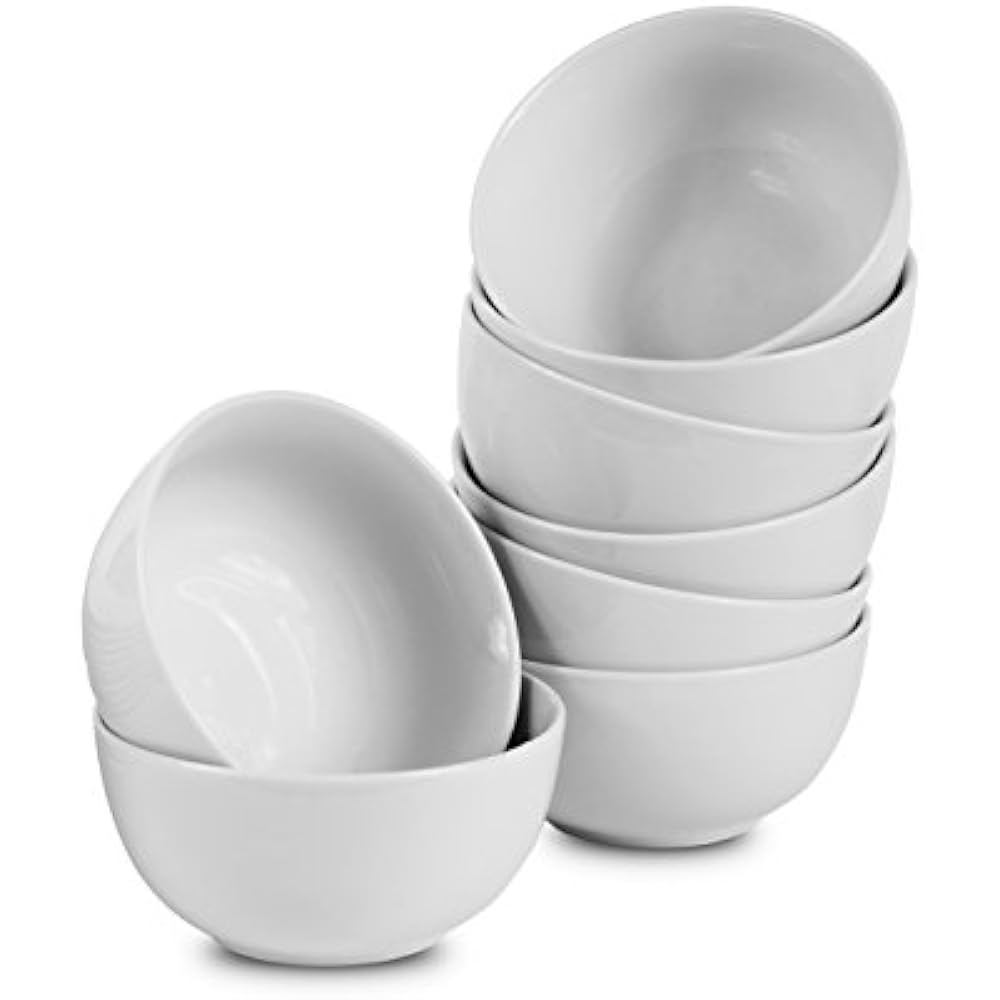 Soup Bowls 8 Pack 18oz White Round 5 5 inch 18oz Classic Solid 