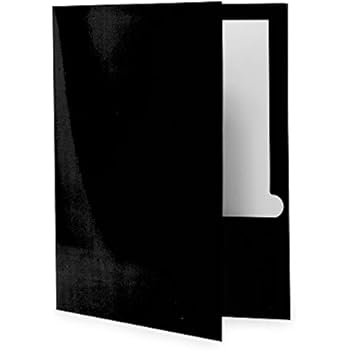 Amazon.com : 50-Pack Black Glossy Twin Pocket Folders : Office Products