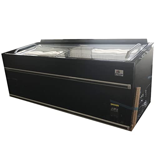 Chest Freezer for Supermarket Glass sliding Door 87" Black Showcase ...
