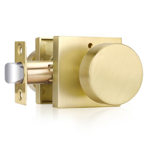 Haidms Gold Door Knobs Interior, Heavy Duty Square Brass Door Knobs ...