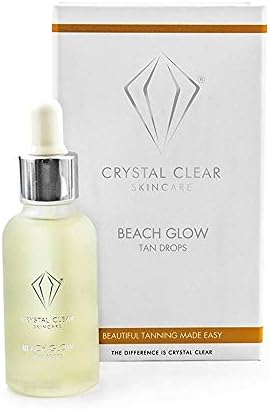 Crystal Clear Beach Glow Tan Drops - Sunless Tanner for Face and Body ...
