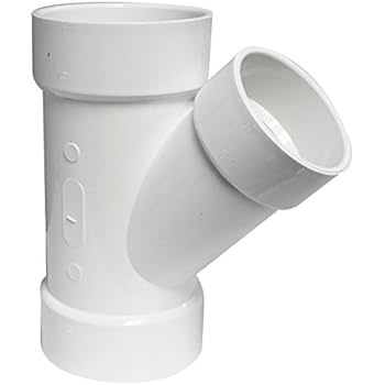 Canplas 194337 PVC DWV Long Turn TY, 4 x 4 x 2-Inch, White - Pipe ...