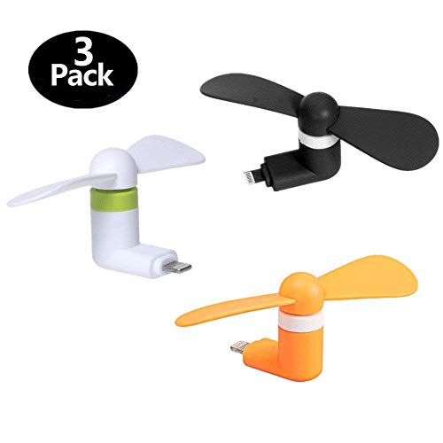Portable iPhone Fan, TOPBIN 8-pin Lighting Mobile Phone Fan Portable ...