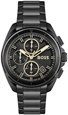 سعر ساعة كرونوجراف كوارتز للرجال من بوس، سوار أسود من فولاذ مقاوم للصدأ ...