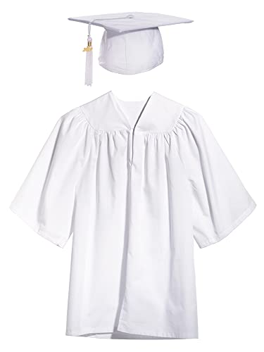 Happy Graduates Small White Matte Child Graduation Set, Cap, Gown ...