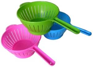 Amazon.com: "Plastic Colander With Handle, Assorted Colors": Kitchen ...