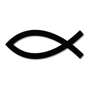 Amazon.com: Black Jesus Fish Symbol Sticker Black Jesus Fish Symbol ...