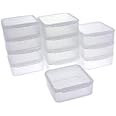 Amazon.com: Paylak 12 Storage Square Clear Container For Crafts Beads Small Items Organizer 2 ...