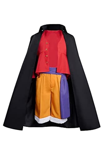 One Piece Monkey D Luffy Kimono Cosplay Costume Robe Cloak Cape Wano ...