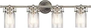 Kichler 45690NI Brinley Vanity, 4-Light 300 Total Watts, Brushed Nickel ...