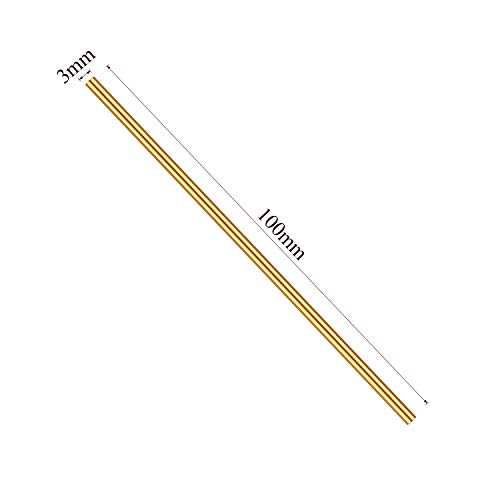 Favordrory 3mm Brass Round Rod, 20PCS Brass Round Rods Lathe Bar Stock ...