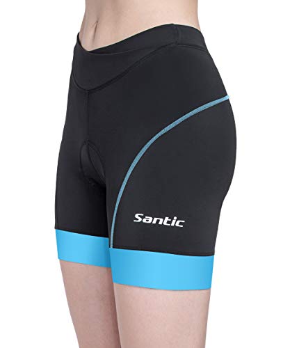Santic Women's Cycling Shorts 4D Gel Spin Bike Classes Padding Plus Size Black-Blue | Pricepulse