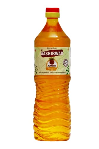 Buy Shree Aashirwad 100% Pure Cold Pressed Kachi Ghani Flax Seed Oil ...