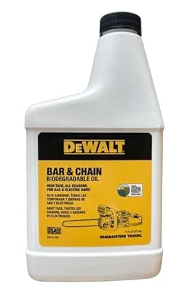 DEWALT Biodegradable Chainsaw Oil – High Performance, Non Toxic ...