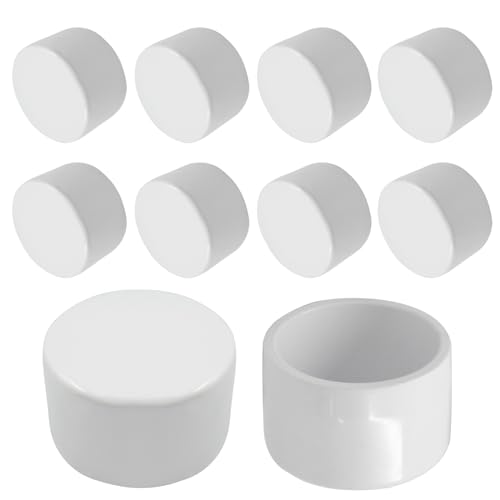 Piutouyar 10 Pcs 1" PVC Pipe End Cap Plug Adapter, White PVC Pipe End ...
