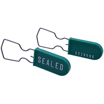 Plastic Wire Padlock Security Seals Sequentially Numbered Green (Pack ...