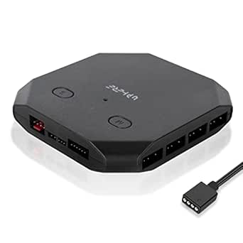 Amazon.com: upHere 12V RGB to 5V ARGB PC Fan Hub with 6 PWM 4Pin Port,8 ...