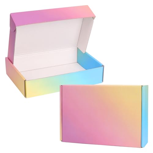DEZIBOX Shipping Boxes 9x6x2 Inches, 20 Pack Colorful Corrugated ...