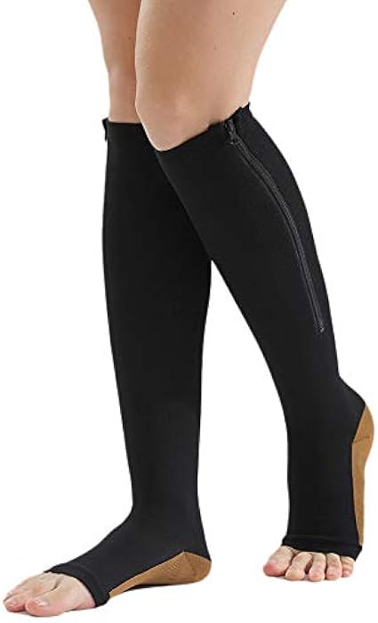Haude Bas de contention en nylon avec fermeture éclair pour jambes et ...