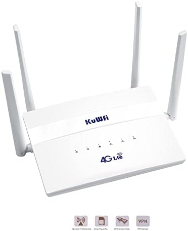 KuWFi 4G LTE CPE WiFi Router 750Mbps Dual Band with SIM Card Slot and 4 ...