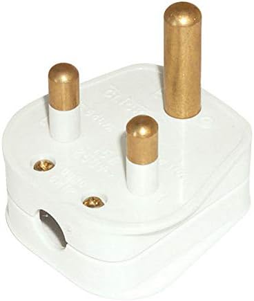 5 Amp Round Pin Plug White - BigaMart