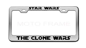 Amazon.com: Star Wars The Clone Wars Chrome License Plate Frame Tag ...