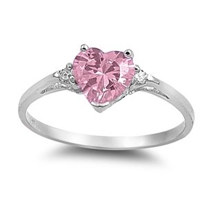 Amazon.com: Pink Ice Ring, Size 5 with Heart-Shaped Gift-Boxed: Jewelry
