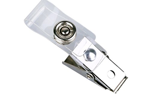 Metal Badge Clips 100 Pack Double Hole Badge Clips Clear Badge Clips ...