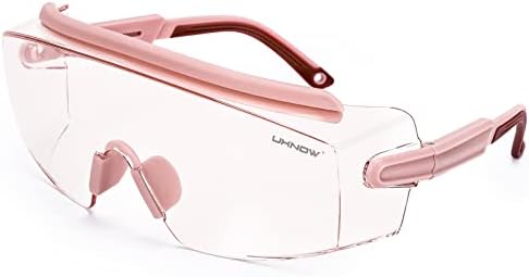 UKNOW Safety Goggles Over Glasses, Safety Glasses Anti Fog Wraparound ...