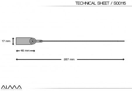 100 Security Seals with Metal insert Mechanism. Length 300 mm ...